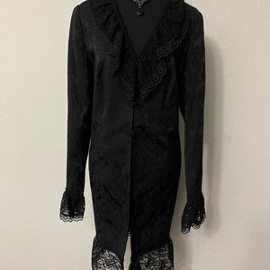 Jackets & Coats | Handmade Victorian Goth Brocade Duster Coat Dress ...